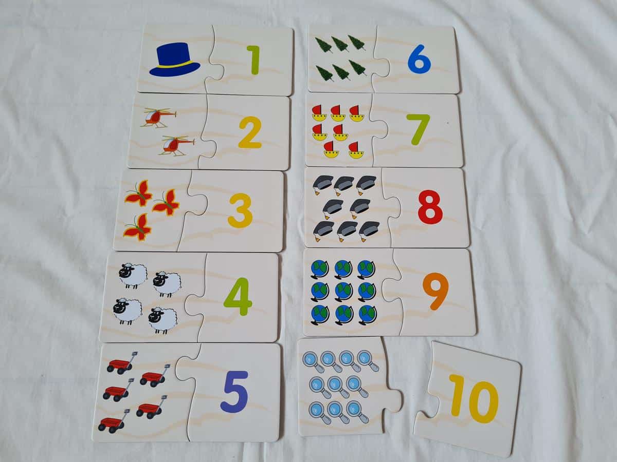 Numbers One to Ten Matchup Puzzle